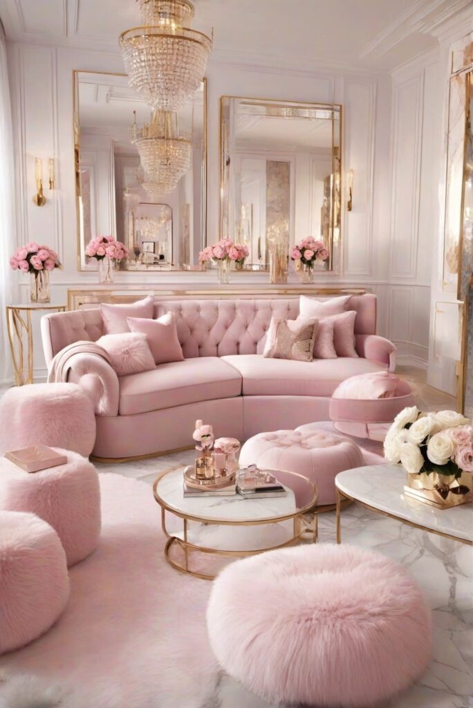 Defining Luxe Apartment Decor Trends: Girly Glamour 2024 - upgradesign.blog