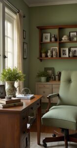 How I Decor My Sage Green HOME OFFICE: A Modern Workspace Retreat ...