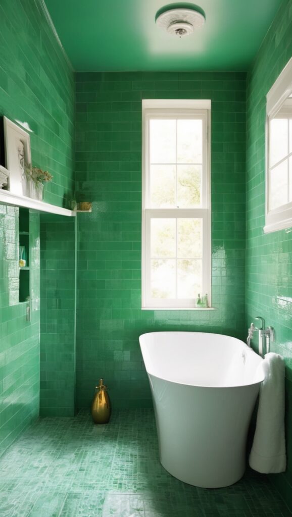 How can I incorporate emerald green bathroom tiles into my home design ...