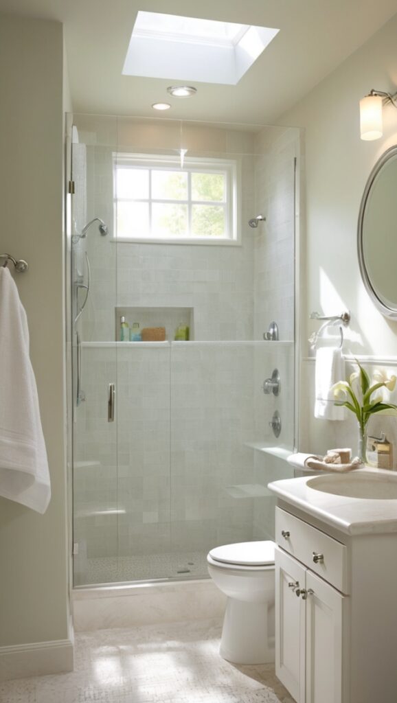How can I maximize space in a small bathroom remodel with shower only ...