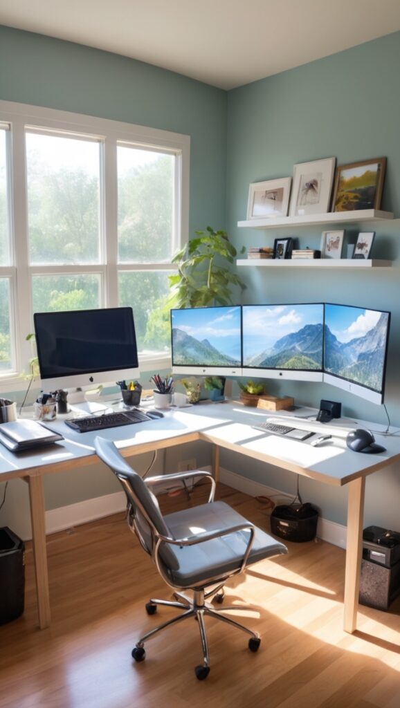 How can I optimize my home office with a triple monitor setup ...