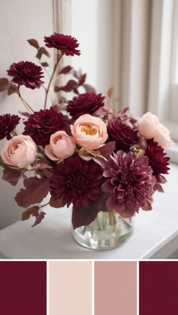 How can I incorporate the burgundy color palette in my home decor ...